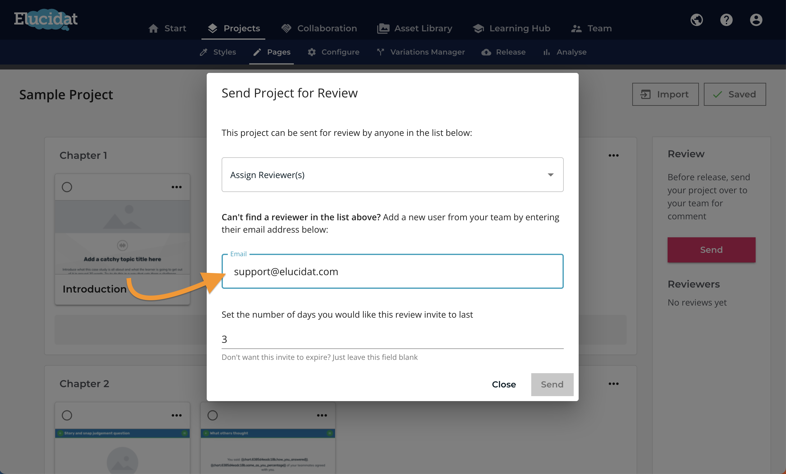 Sending your Project to be reviewed by another team member – Elucidat ...