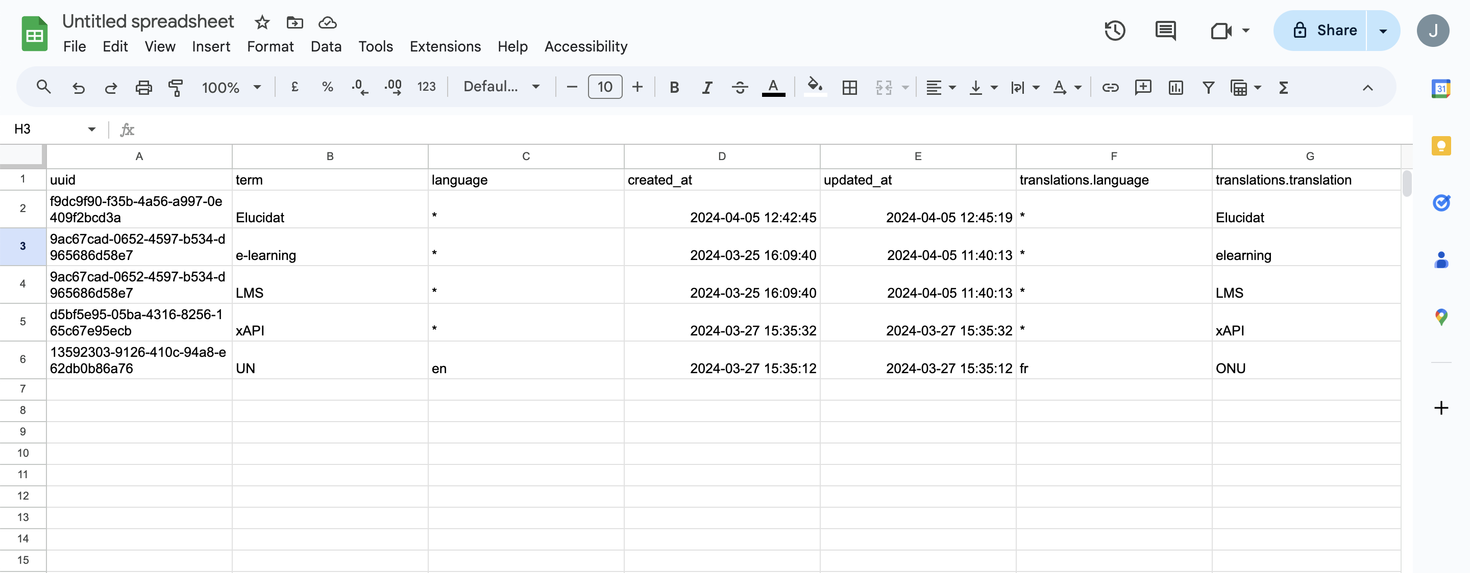 Understanding how to use and edit a Translation Glossary file – Elucidat Author Help Center