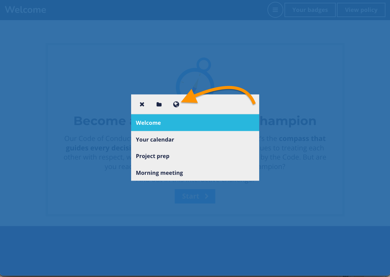 Adding a language selector toggle to your course – Elucidat Author Help Center